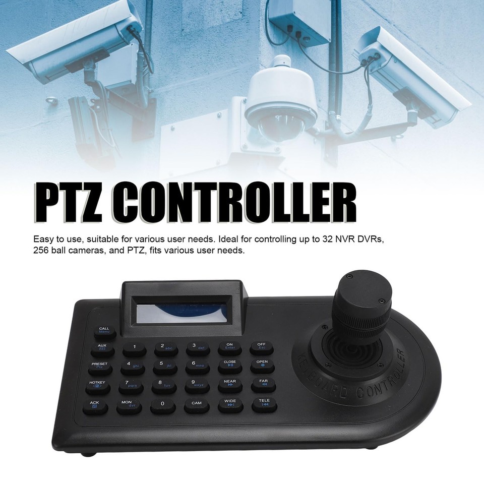 PTZ Camera Joystick Controller, Dome IP PoE Camera Controller Keyboard ...