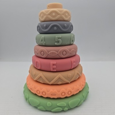 Squeeze Teething Toy Infant Stacking Tower Building Block For Baby 6-12 ...