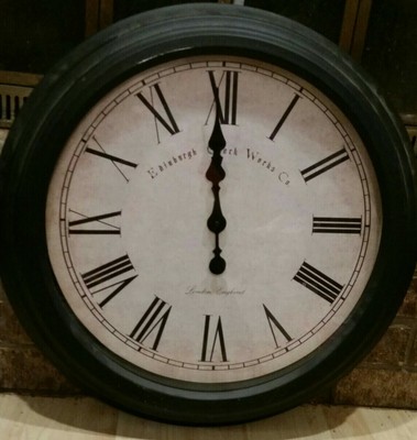 Large 24" Battery Operated Edinburgh Clock Works, Co Wall Clock | eBay