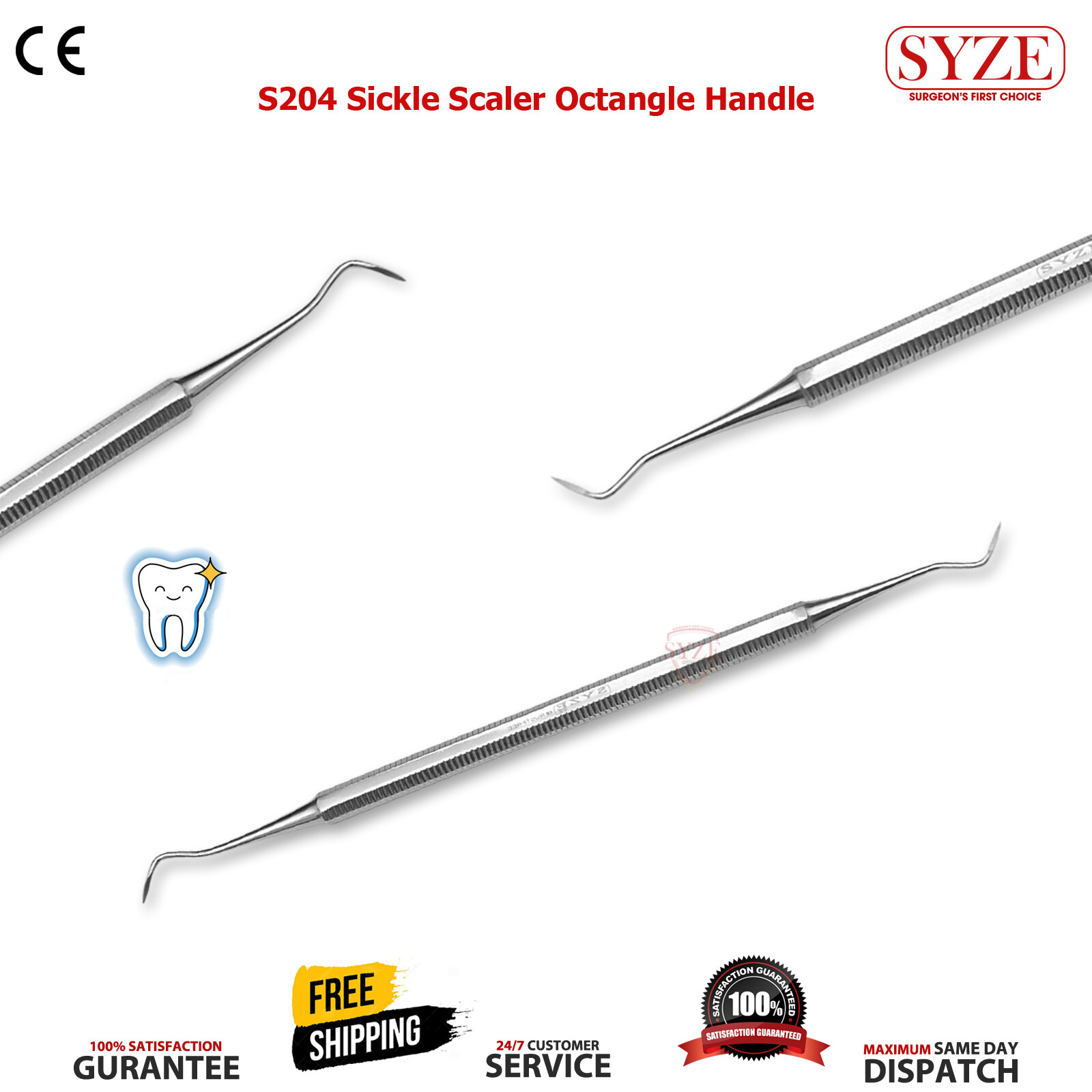 SYZE Octangle S204 Sickle Scaler Dental Tartar Remover Periodontal ...