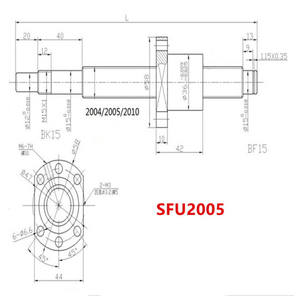 BallScrew SFU1605/SFU1204/SFU2005/2505/1610/1604 End Machine&Housing ...