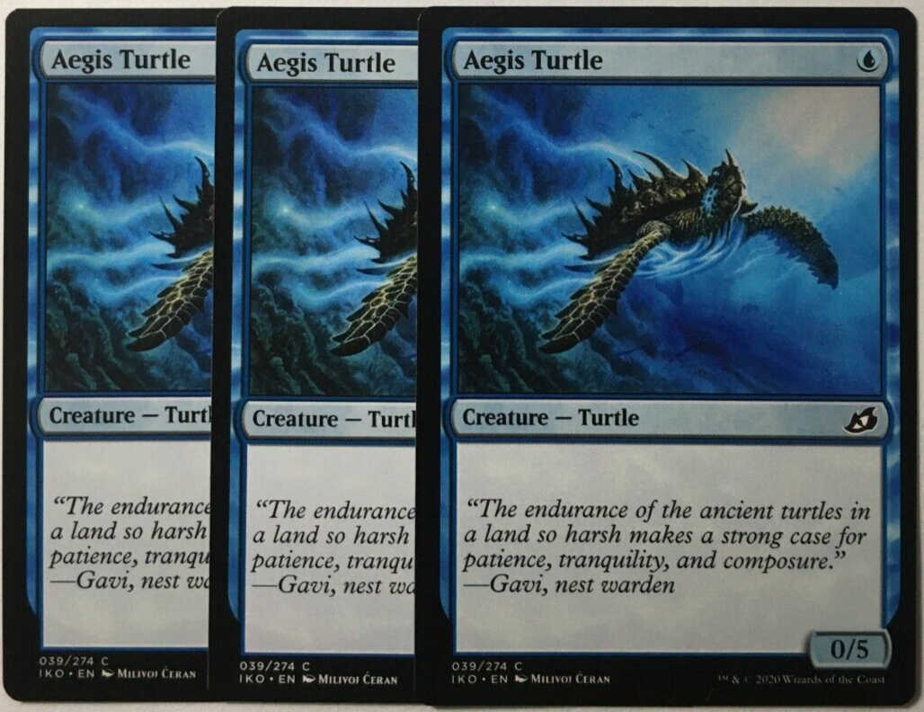 MTG 3X AEGIS TURTLE 039/274 IKORIA LAIR OF BEHEMOTHS COMMON NEAR MINT ...