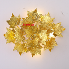 Creative Maple Leaf Wall Lamp Lights Gold Living Room Bedroom Crystal ...