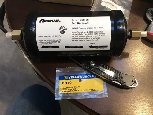 Genuine SPX Robinair 34430 In-line Recycling Filter Dryer R134a for ...