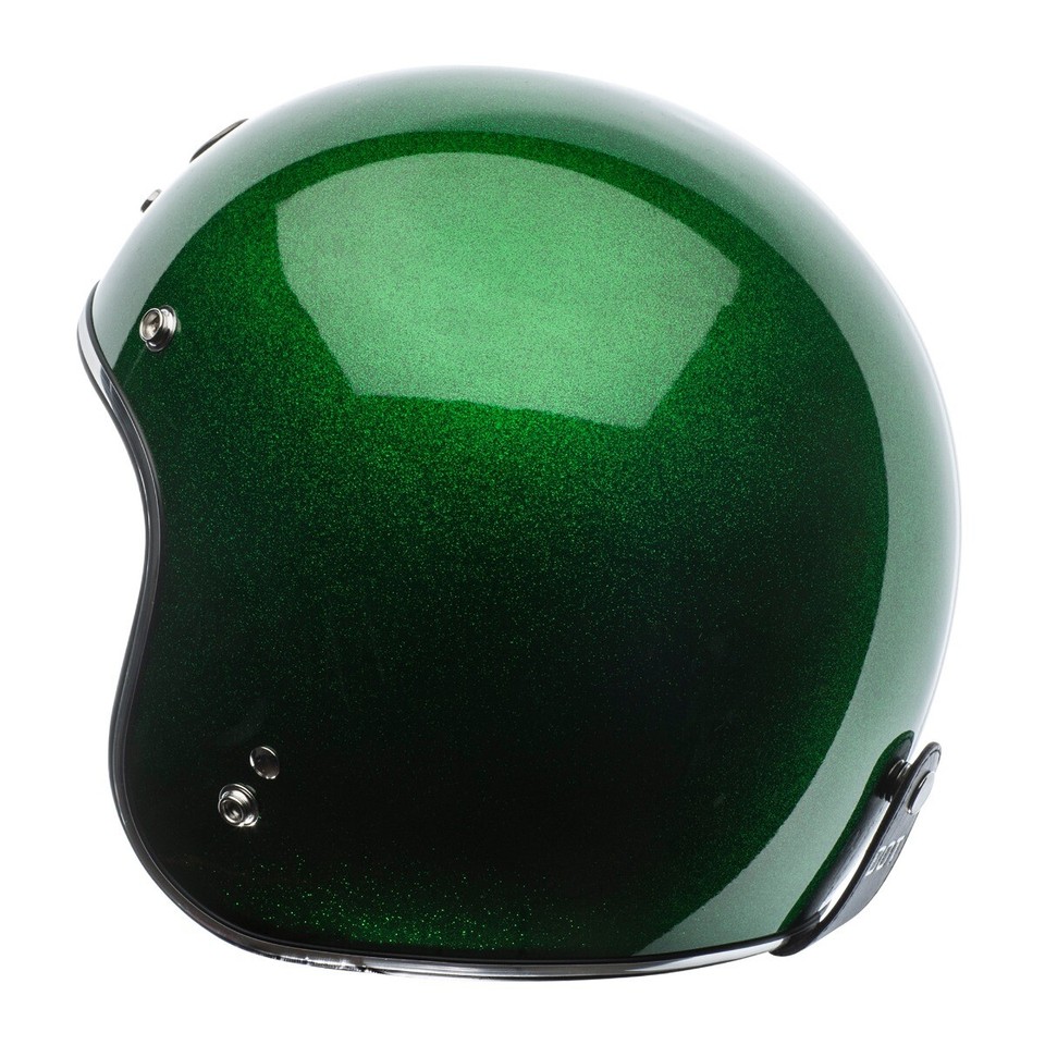 Torc T50 3/4 Open Face Motorcycle Helmet Gloss Metallic Limecycle Green ...