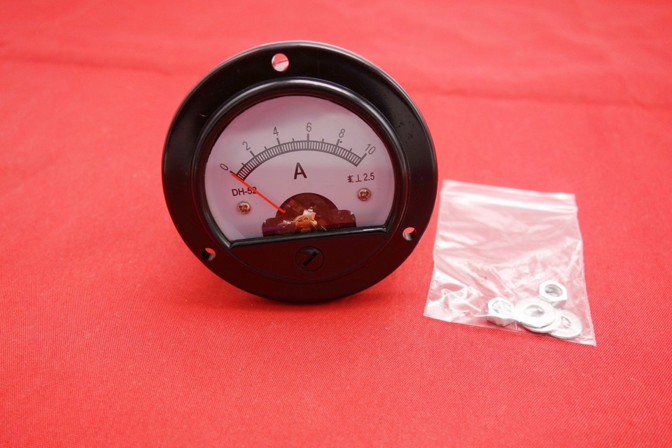DC 0-10A Round Analog Ammeter Panel Current Dia. 66.4mm 10A DH52 direct ...
