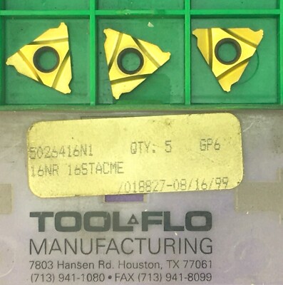 3pc TOOL FLO 16NR 16STACME Stub Acme Threading Inserts GP6🎯Machinist | eBay