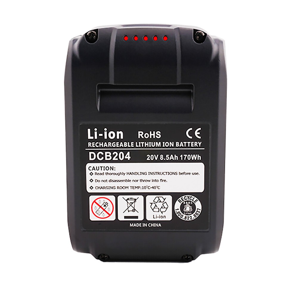 2Pack 8.5Ah DCB200 New Battery for Dewalt 20V DCB204-2 DCB180 DCB181 ...