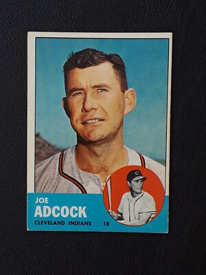 1963 Topps Joe Adcock Baseball Card. #170 Cleveland Indians First ...