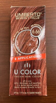 UMBERTO BEVERLY HILLS U COLOR ITALIAN DEMI HAIR COLOR 6.66 Red Mahogany ...