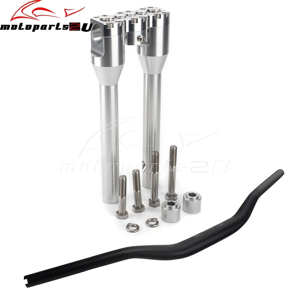 Universal 1-1/2" 38mm Motorcycle Handlebars Drag Bar 12'' Riser For ...