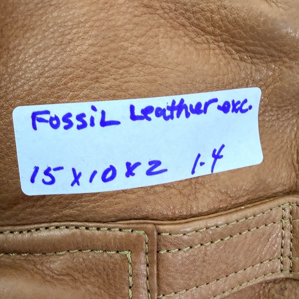 Fossil Brown Genuine Leather Shoulder Crossbody Bag Adjustable Strap ...