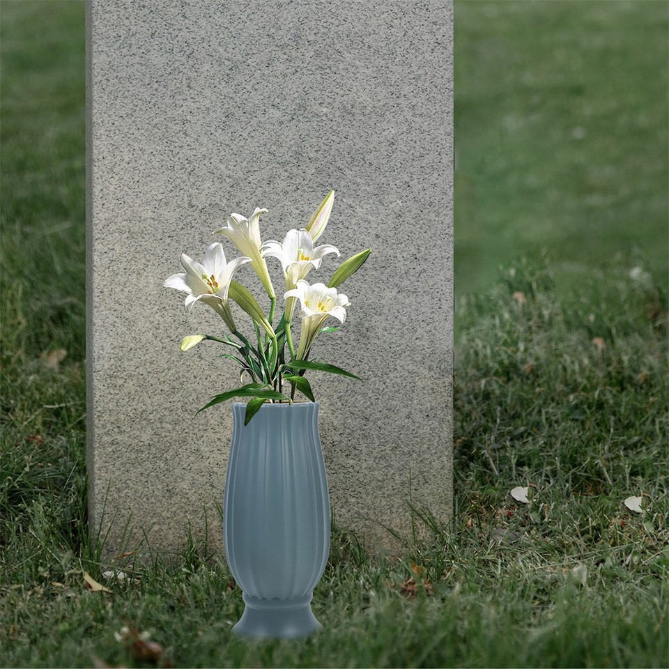 2 Pcs Headstone Vase Generic Cemetery Flowers for Gravesite Decorations ...