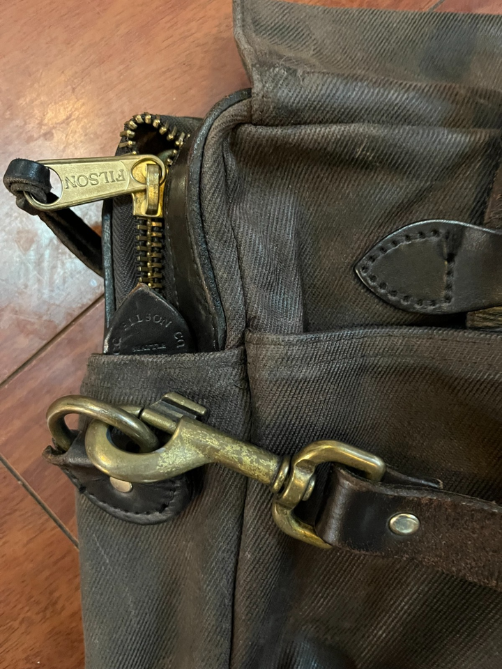 Filson Rugged Twill Original Briefcase & Strap Shoulder Bag USA Brown ...