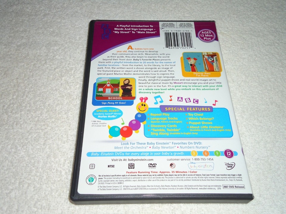 Baby Einstein - Babys Favorite Places First Words Around Town (DVD ...