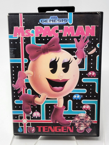 Ms. Pac-Man CIB (Sega Genesis Game) Mrs. Miss Pacman Complete Tengen ...