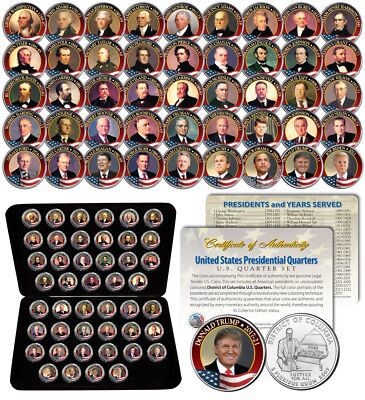 ALL 47 United States PRESIDENTS Full Coin Set Washington Quarters with ...