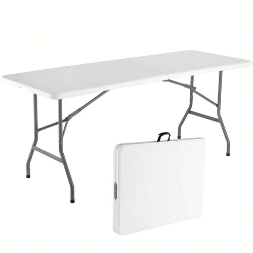 6 - Foot Lightweight Folding Table - for Party, Dining, Barbecue, White ...