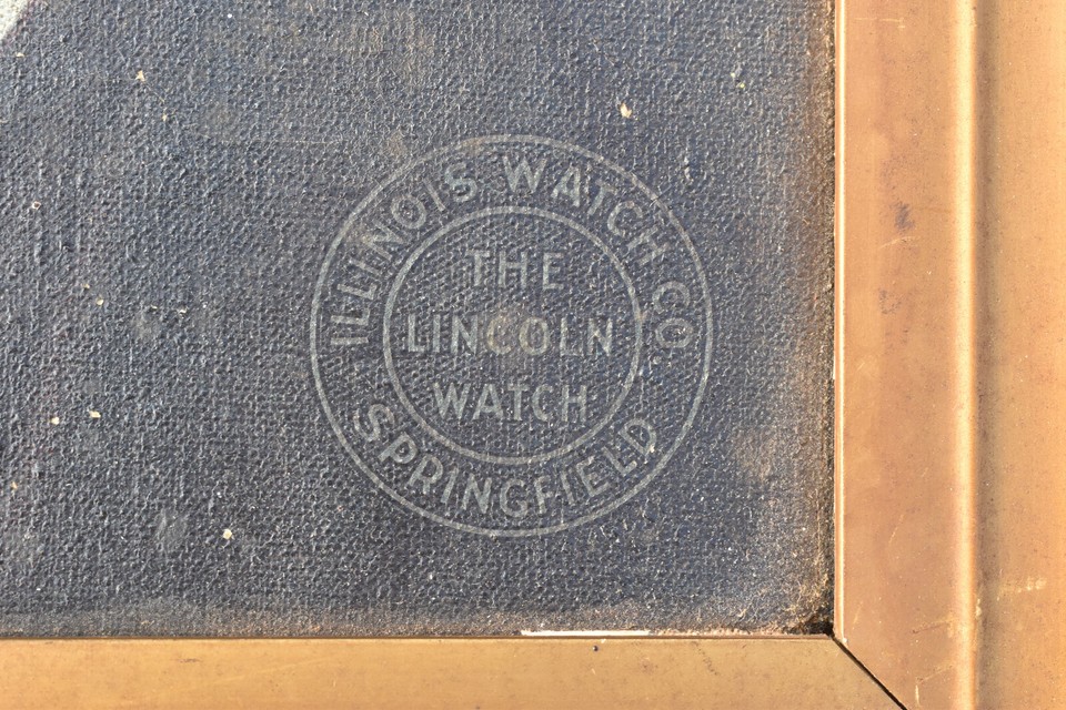 1913 ILLINOIS WATCH COMPANY ABRAHAM LINCOLN STORE DISPLAY LITHO CANVAS ...