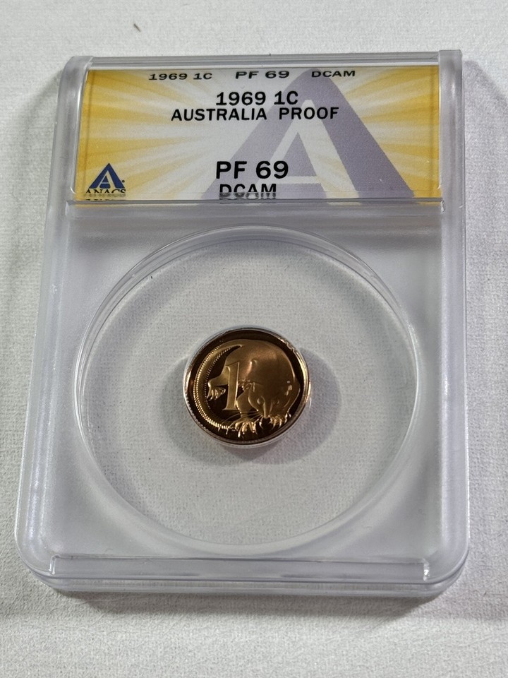 1969 Australia 1 Cent Graded PR 69 DCAM by ANACS Low Mintage | eBay