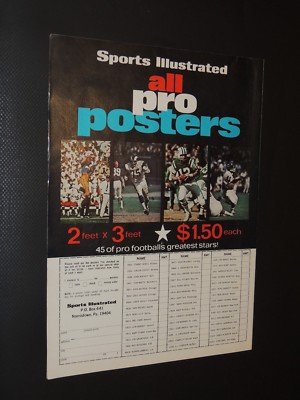 Sports Illustrated All Pro Posters ad 1968-72 Alworth Namath Sayers ...