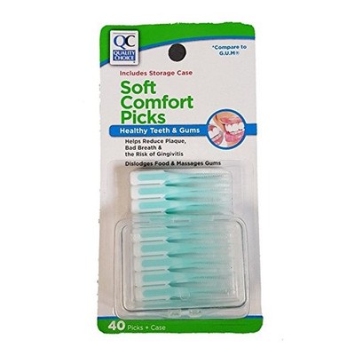 4 Pack Quality Choice Soft Comfort Picks Teeth & Gums With Case 40 ...
