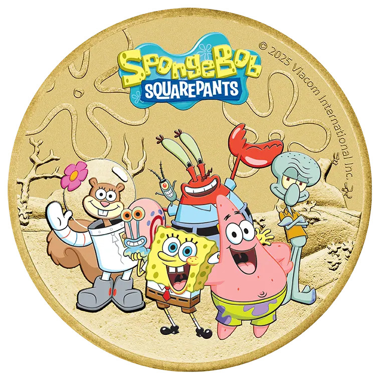 2025 Tuvalu SpongeBob Squarepants SpongeBob and Friends 13.5g Base ...