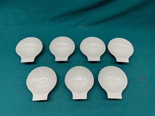 VTG Set of 7 Apilco Porcelain 6" Whiteware Scallop Shell Dish France ...