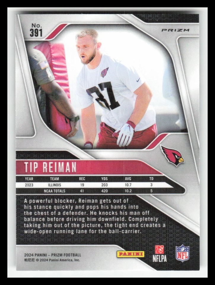 2024 Panini Prizm Prizms Black and White Checker #391 Tip Reiman | eBay