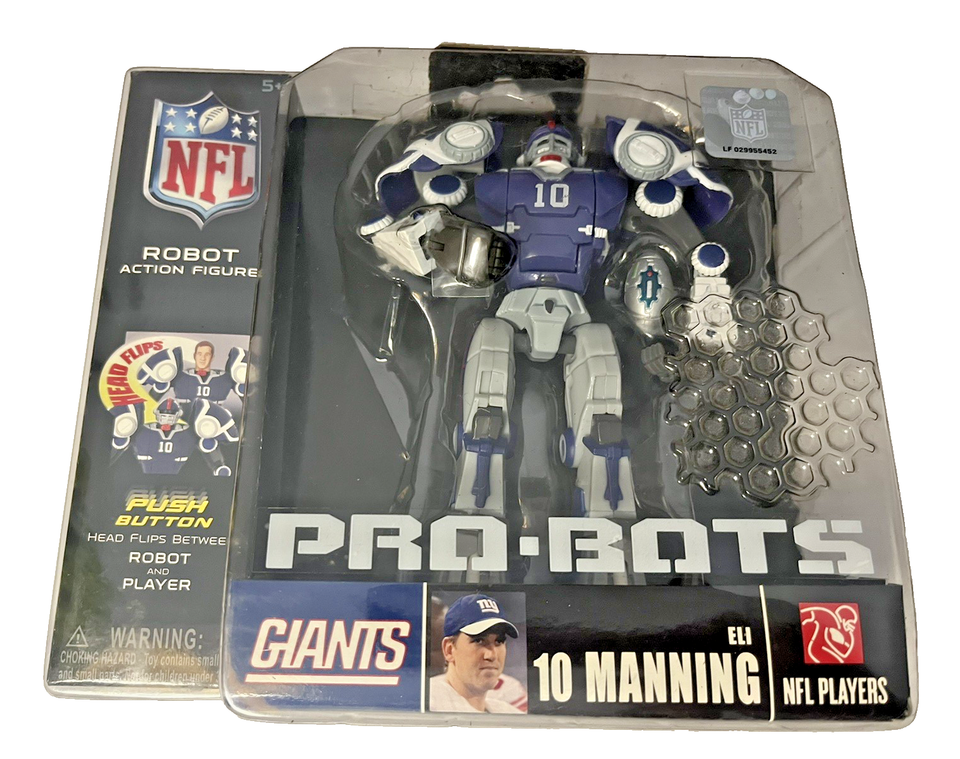 PRO-BOTS Eli Manning #10 NY Giants Robot 6” NFL Action Figure 2008 Toy ...
