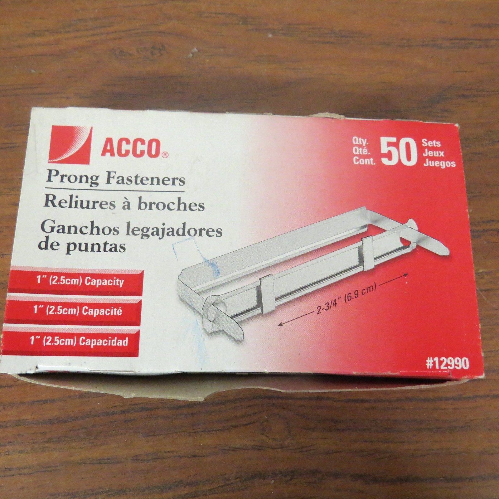 + ACCO Premium Prong Fasteners 1 inch 50 Complete Set Matte Steel ...