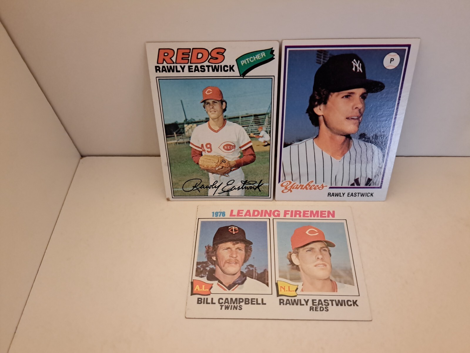 LOT OF 3 RAWLY EASTWICK 1970s Baseball Cards Topps #8 11 45 CINCINNATI ...