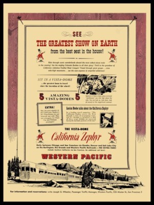 Western Pacific Railroad, California Zephyr NEW METAL SIGN: 12x16 Free ...