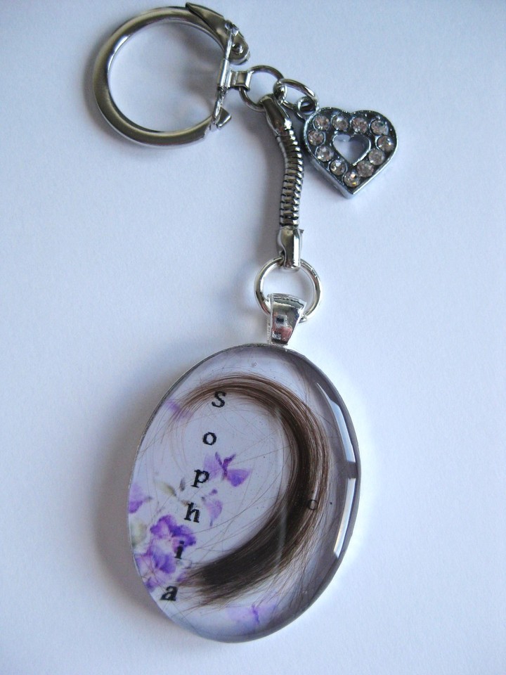 Custom Resin Keepsake Keyring – Lock of Hair Memorial, Oval 30x40mm ...