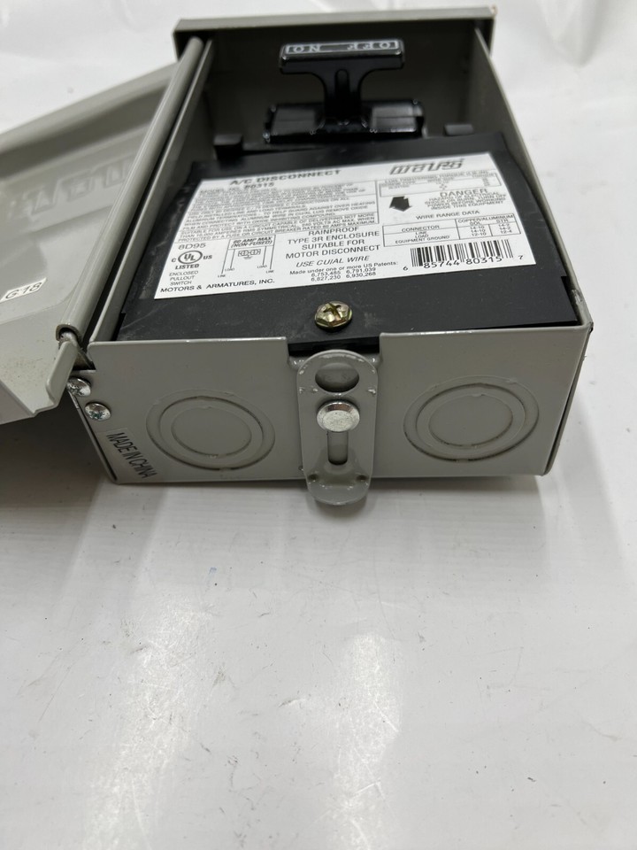MARS Disconnect Switch 80315 Outdoor Enclosure 60 AMPS 240 Volts AC 1 ...
