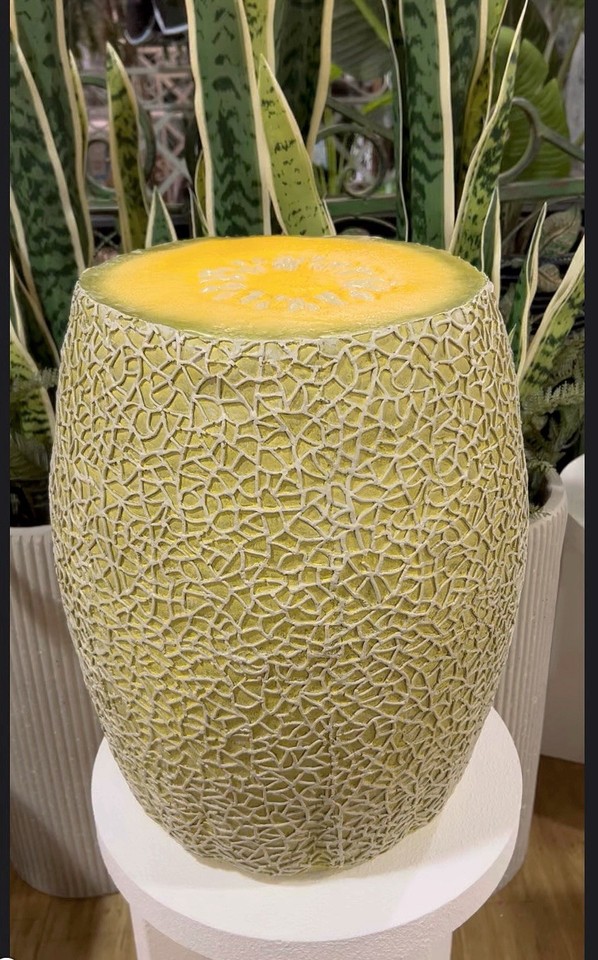 New! Fruit Stool RARE Gorgeous Cantaloupe Modern Art Stool Decor. | eBay