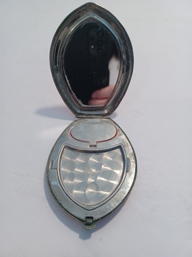 Vintage Elgin American Powder & Rouge Compact Silver Red Enamel Art ...