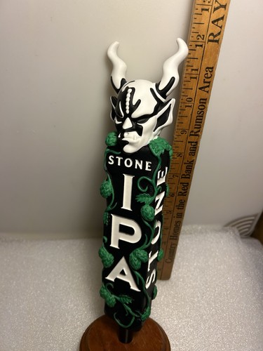 STONE BREWING BLACK AND WHITE HOP COVERED GARGOYLE beer tap handle ...