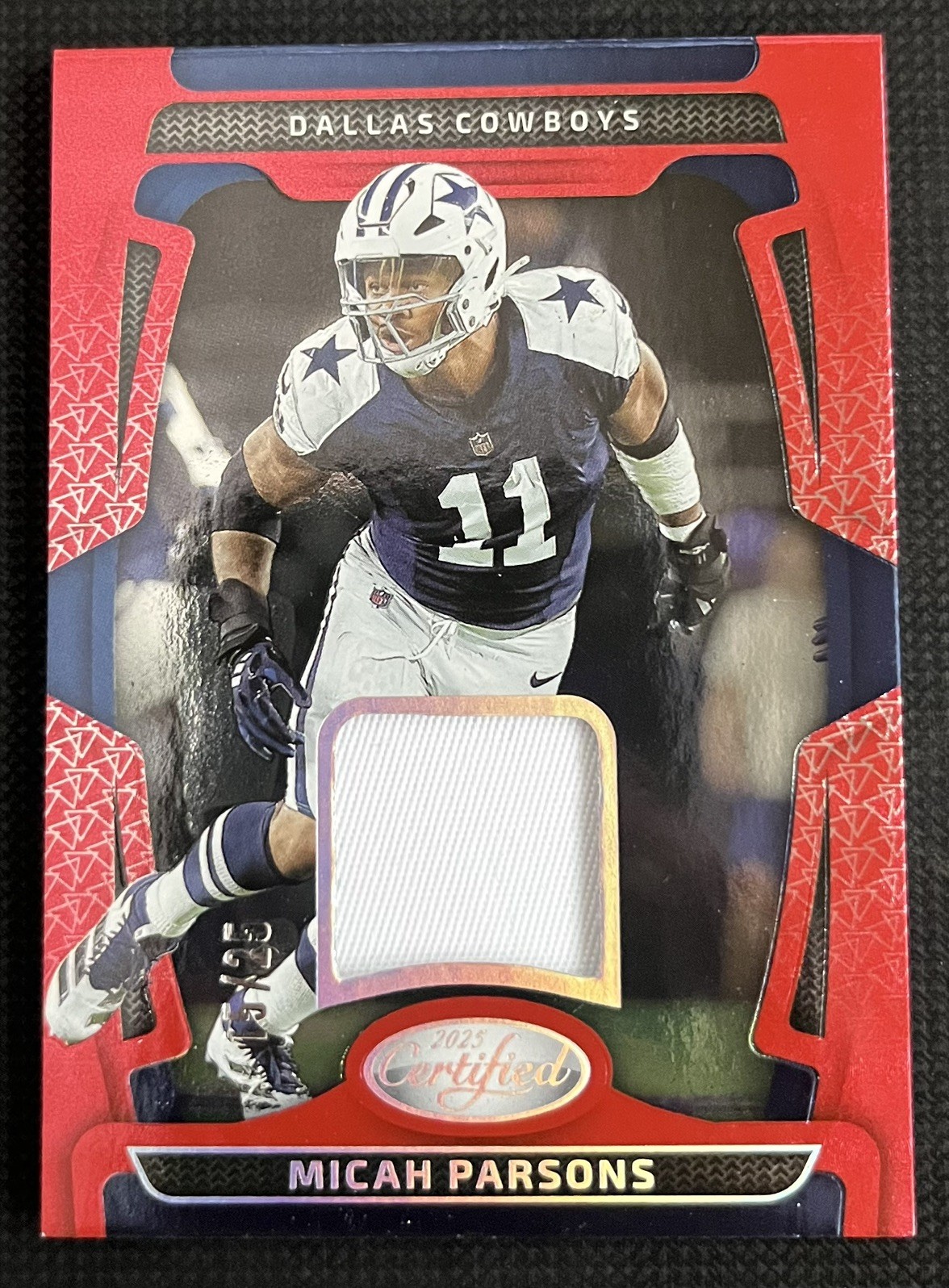 2025 Panini Certified Micah Parsons Materials Mirror Jersey Red Etch ...