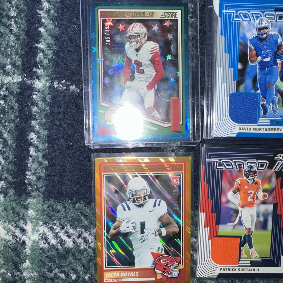 2025 Score NFL Case Hit Top 100 And Rookie Card Lot With Mem Cards And ...