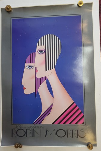 SIGNED ROBIN MORRIS POSTER PRINT SIGNATURE AUTOGRAPH 1983 NICE 36 X 24 ...