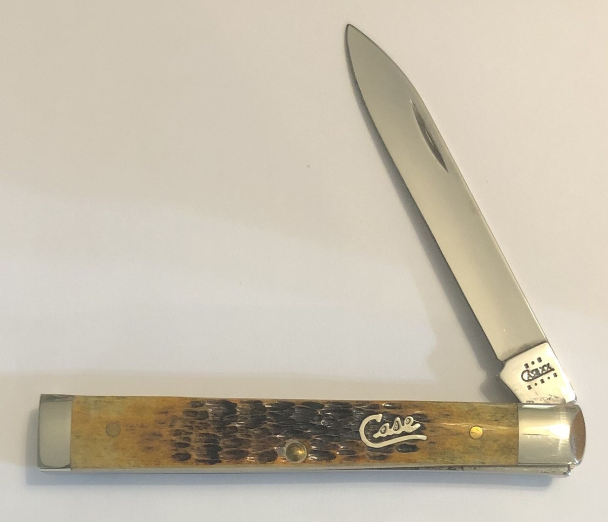 Working Knife Script Case Canoe Tequila Sunrise Bone, Standard Jig