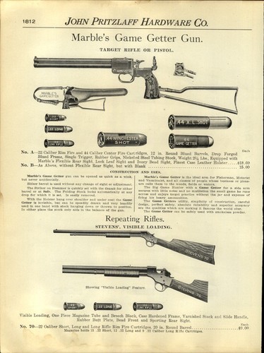 ca1910 PAPER AD Marble's Game Getter Target Auto Gun Rifle Pistol | eBay