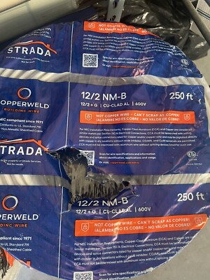 Copperweld 12/2 NM-B + G Cu-Clad AL 600V 250' Foot Electric Clad ...
