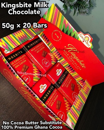 Kingsbite Milk Chocolate, GoldenTree Chocolate from Ghana 20g, 50g ...