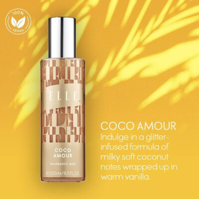 Elle - COCO AMOUR 250ml BODY SPRAY MIST Womens Fragrance Perfume - NEW ...