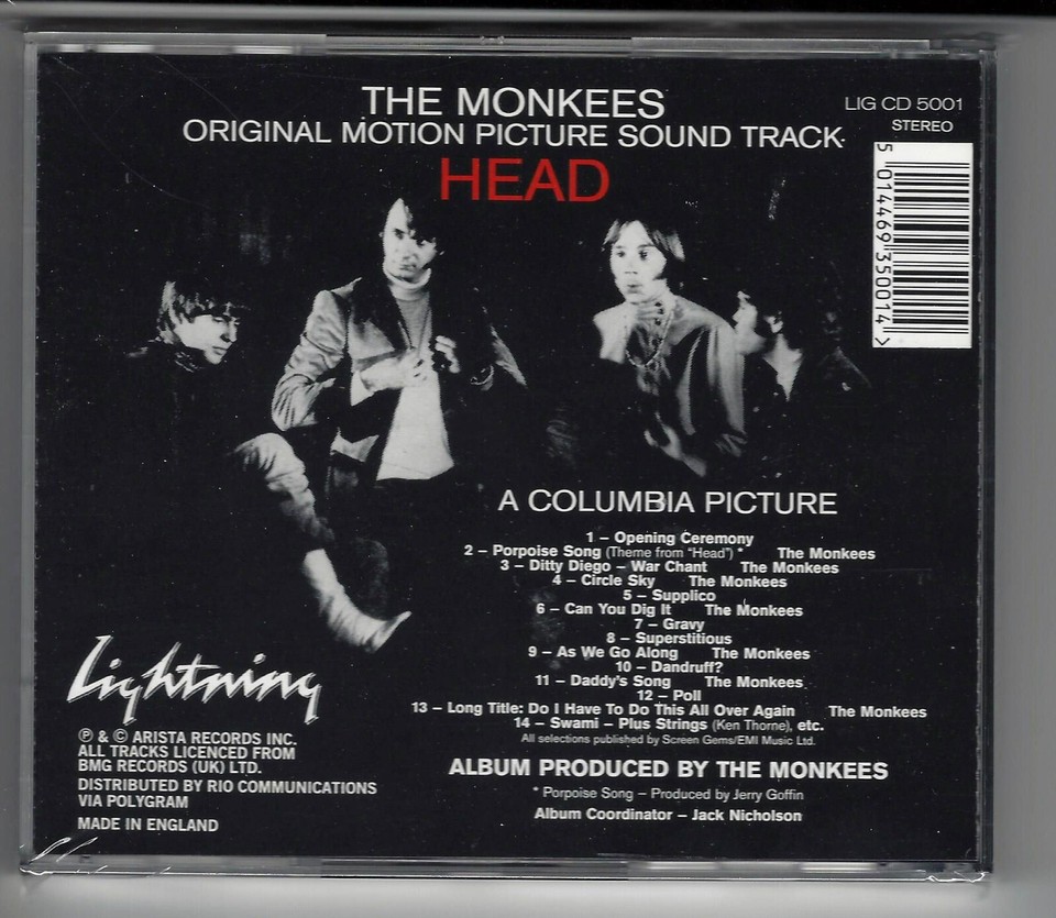 The Monkees Head Soundtrack CD, British Import, NEW AND SEALED | eBay