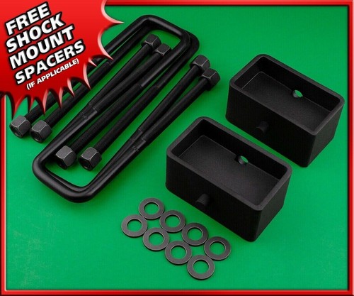 Fits 94-02 Dodge Ram 2500 3500 Rear 3" Steel Blocks + U-bolts Leveling ...