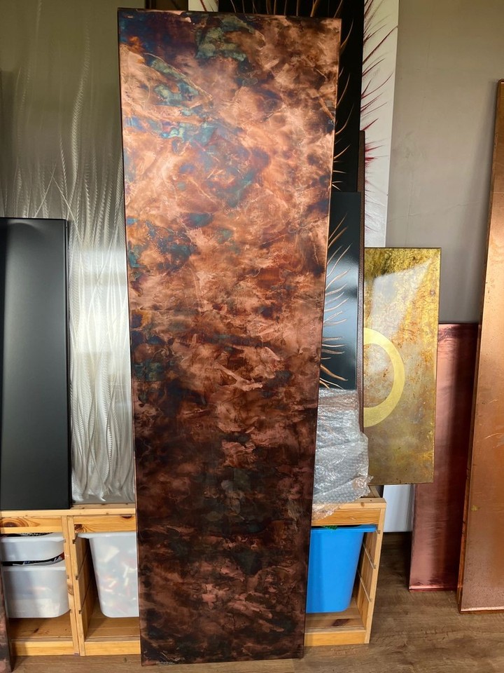 Vertical Distressed Copper Designer Radiator Made To Order 500/1800mm ...