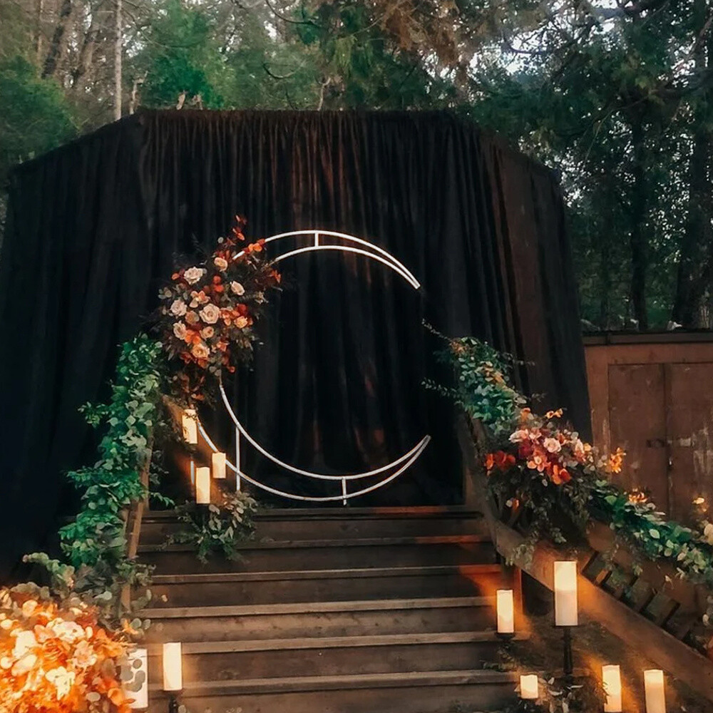 Large Half Moon Wedding Arch Metal Frame Backdrop Stand Party Props ...